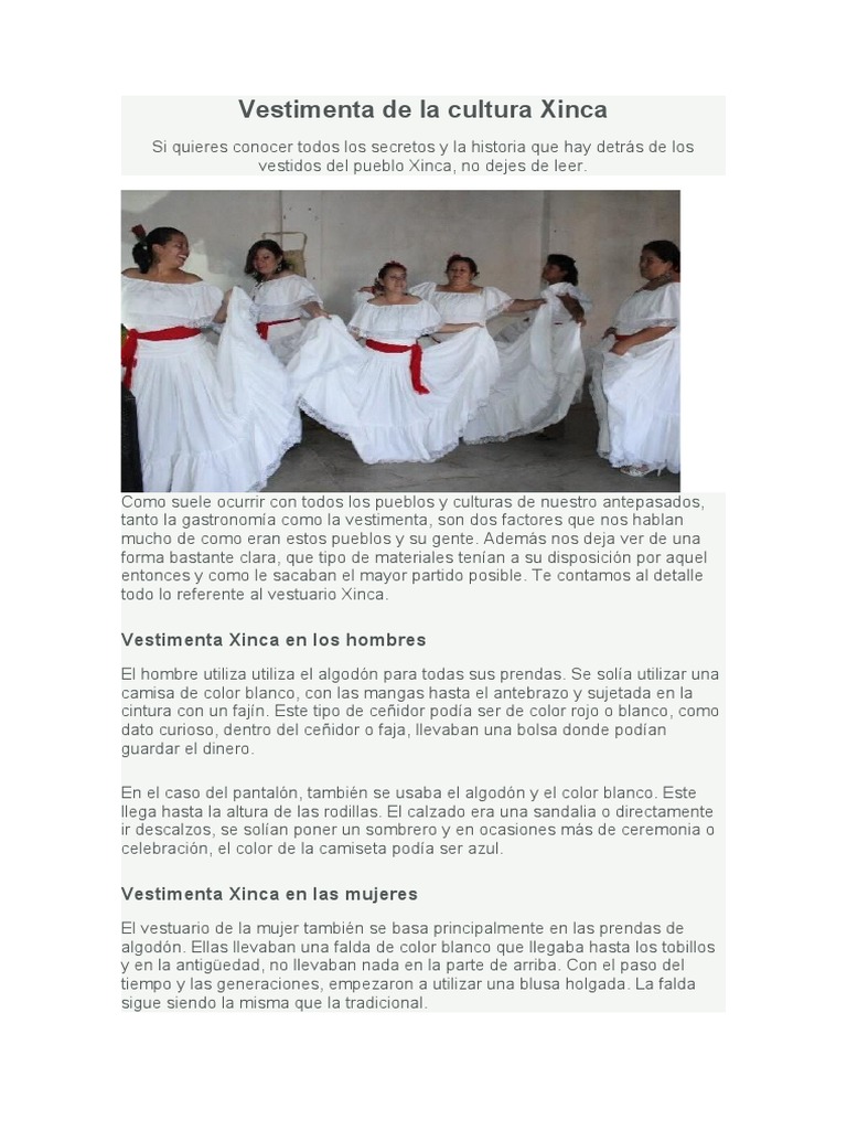 Vestimenta de La Cultura Xinca | PDF | Ropa | Falda