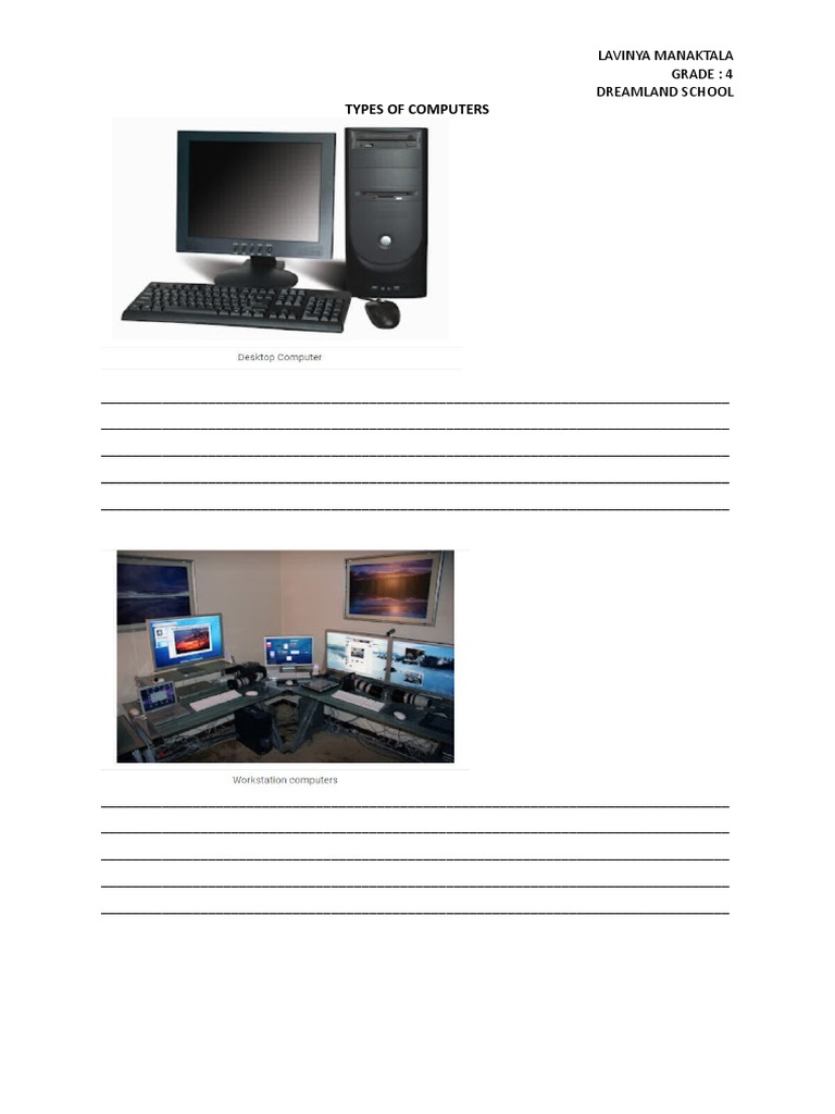 Types of Computers Comp Home Work | PDF