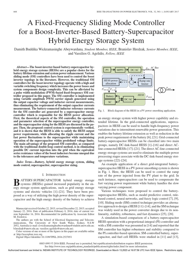 A Fixed-Frequency Sliding Mode Controller For A Boost-Inverter-Based ...