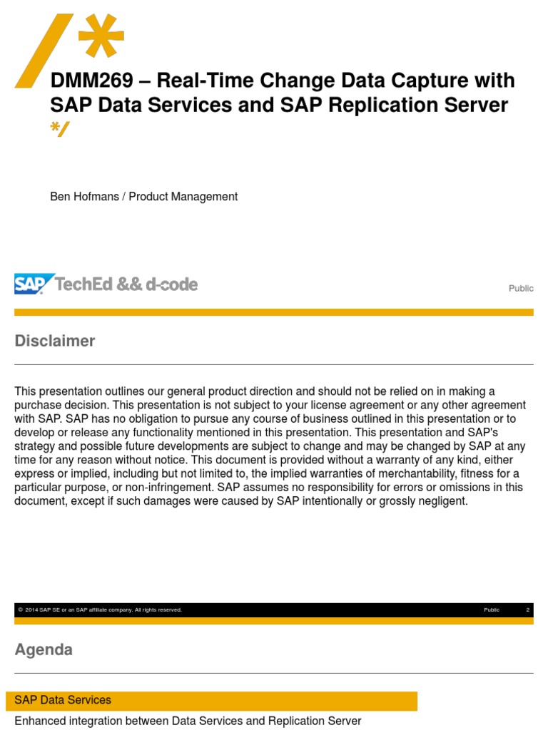 Real-Time CDC With SAP Data Services and SAP Replication Server | PDF ...