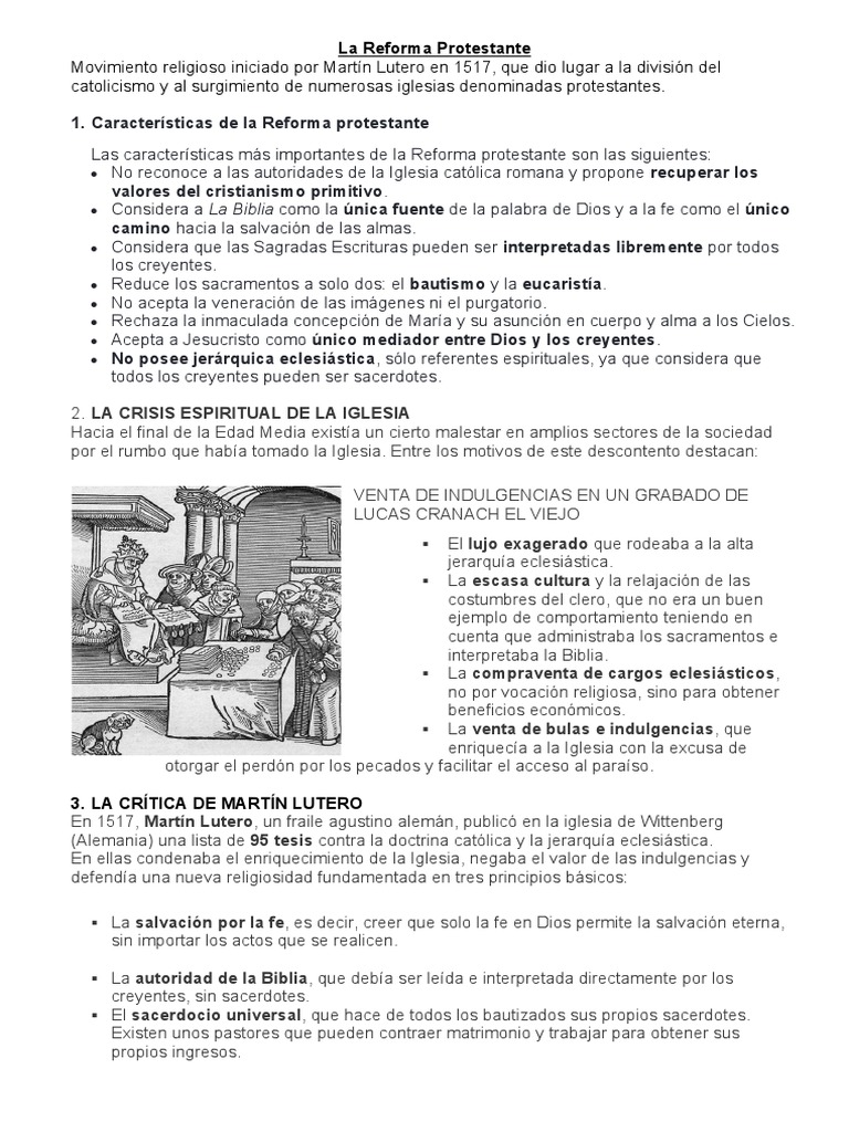 La Reforma Protestante y La Contrarreforma, Informacion | PDF | Iglesia ...