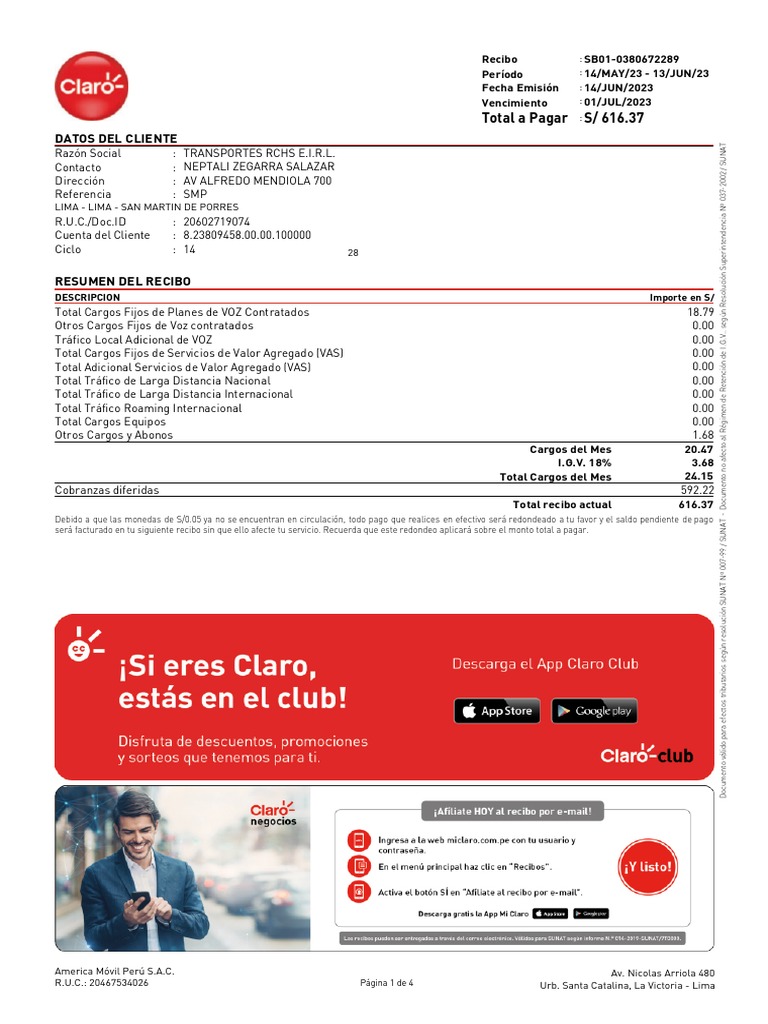 Recibos | PDF | Teléfonos móviles | Internet