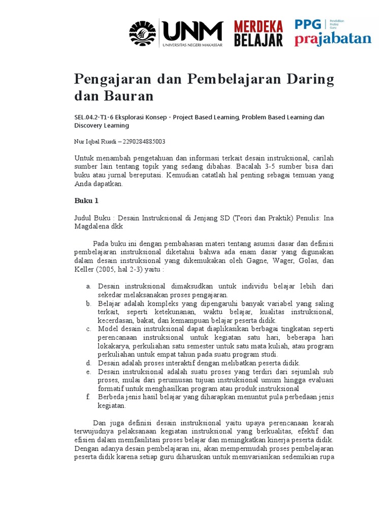 SEL.04.2-T1-6 Eksplorasi Konsep - Project Based Learning, Problem Based Learning Dan Discovery ...