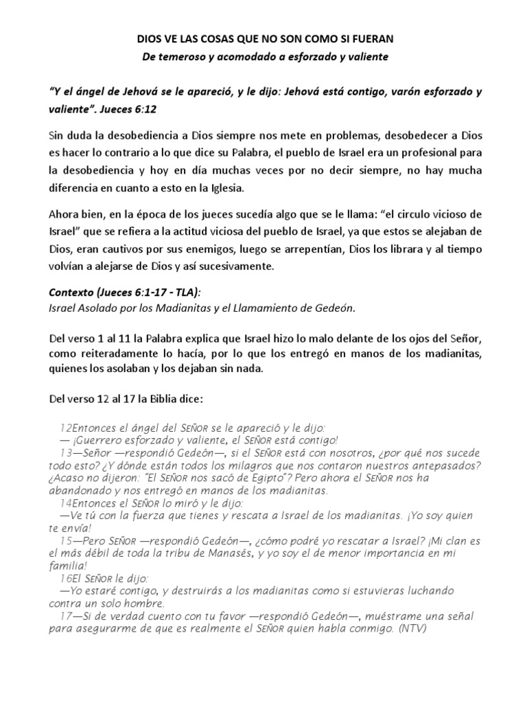 Dios Ve Las Cosas Que No Son Como Si Fueran | PDF | Dios | Creencia religiosa y doctrina