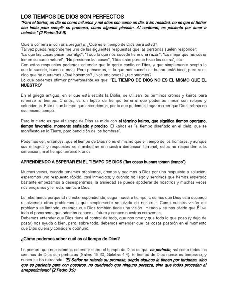 Los Tiempos de Dios Son Perfectos | PDF | Saulo | Dios
