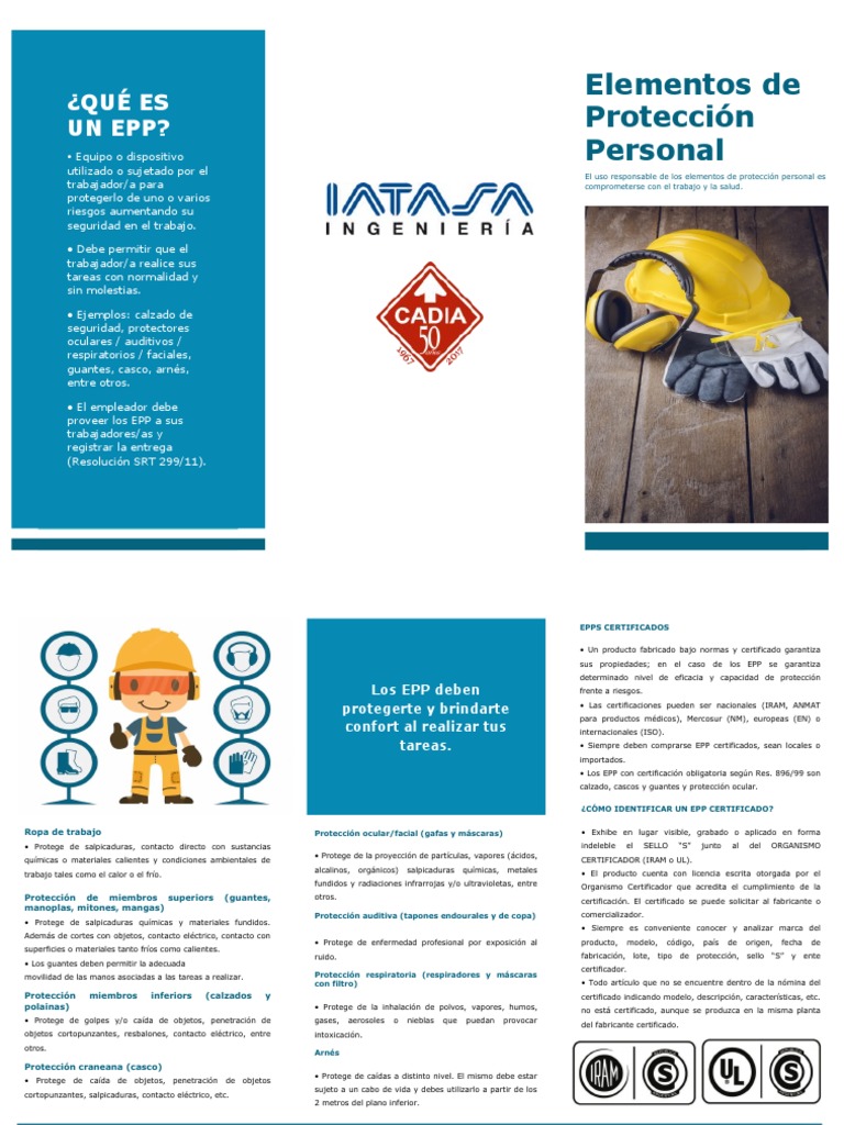 Triptico Uso de Epp | Descargar gratis PDF | Guante