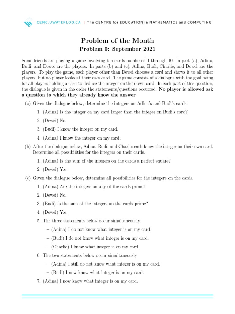 Problems POTM 2021 22 | PDF