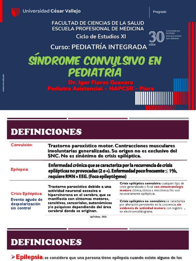 Síndrome Convulsivo en Pediatría | PDF | Epilepsia | Sistema nervioso