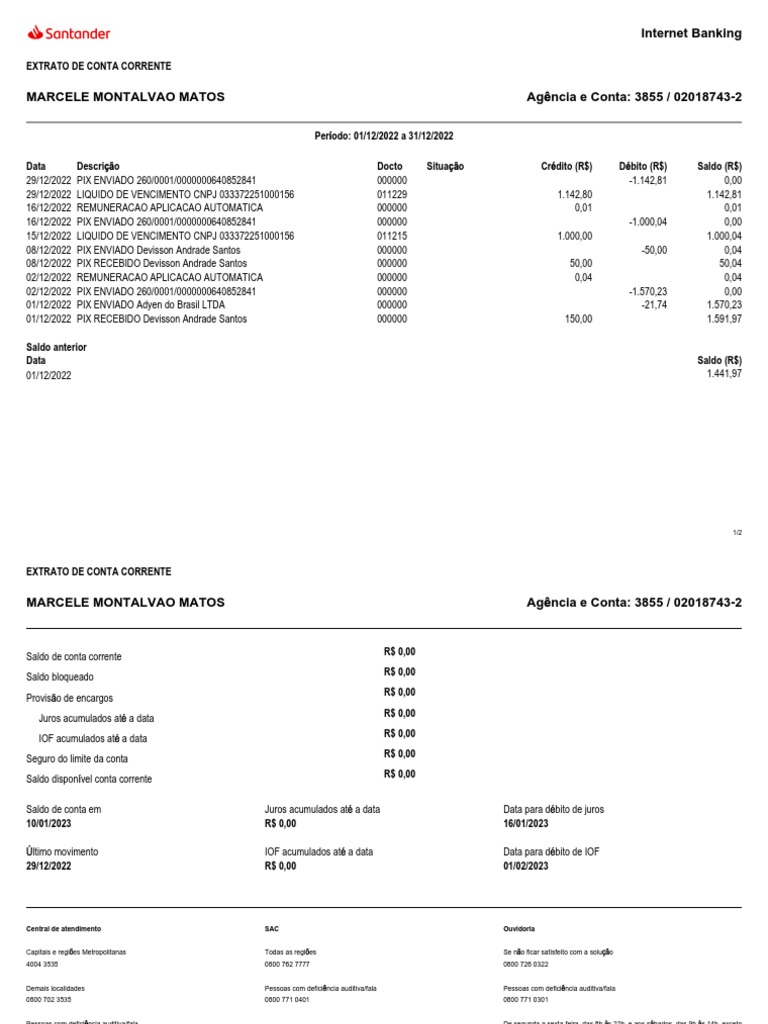 Extrato Conta | Download grátis PDF | Conta de transação | Economia ...