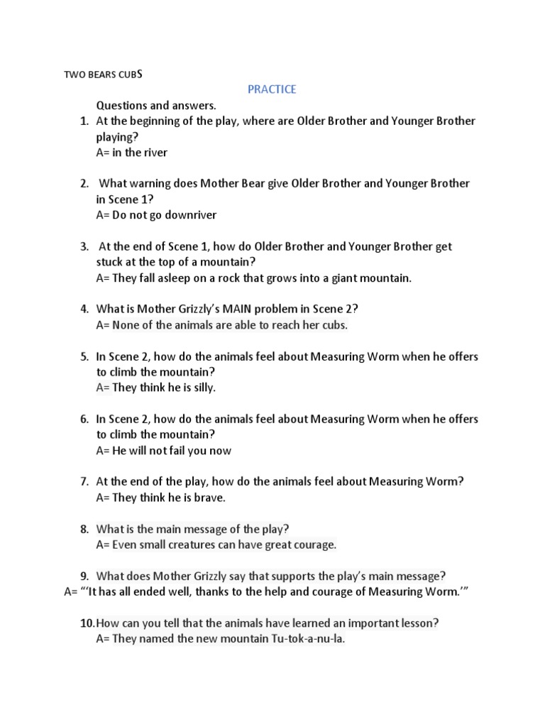 Two Bear Cubs | PDF