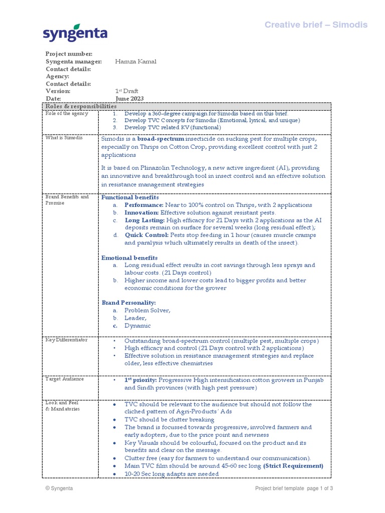 PK - Simodis Brand Brief | PDF | Cotton | Brand