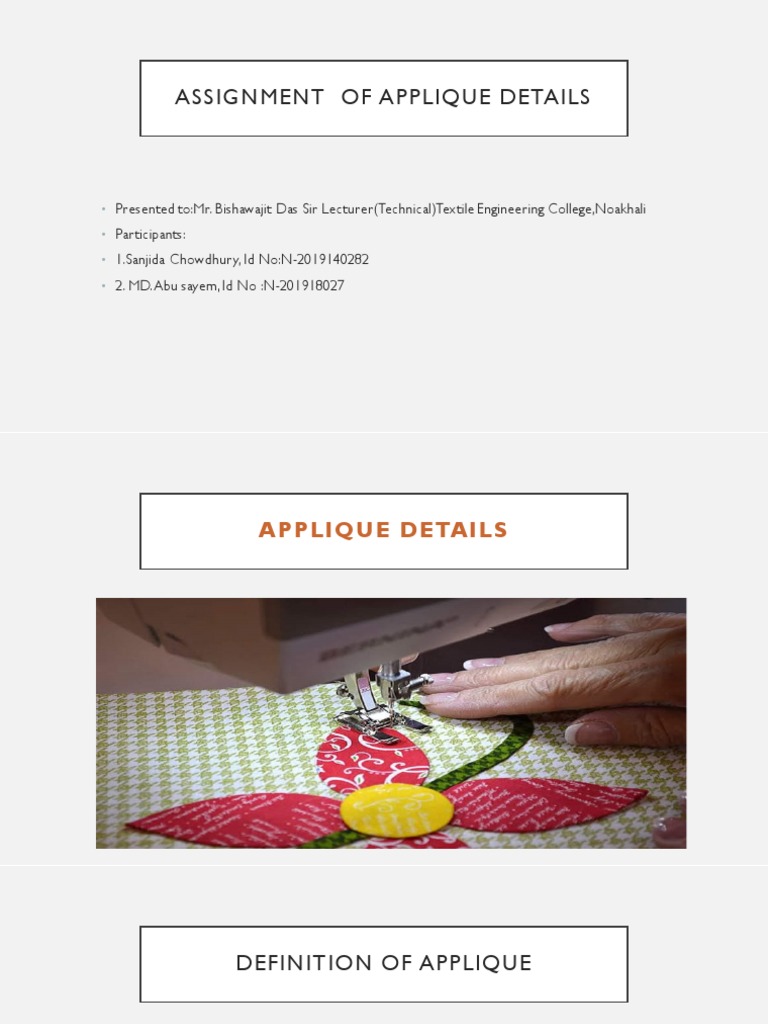 Definition and History of Appliqué | PDF | Appliqué | Consumer Goods