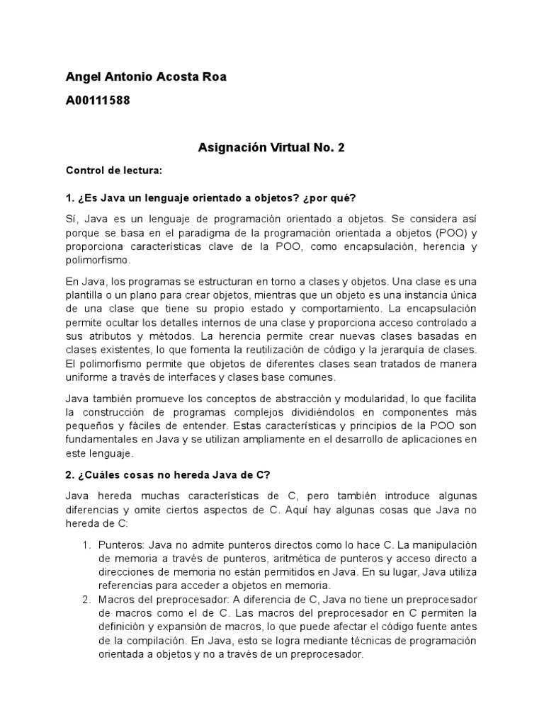 Ventajas y características de Java | PDF | Java (lenguaje de ...