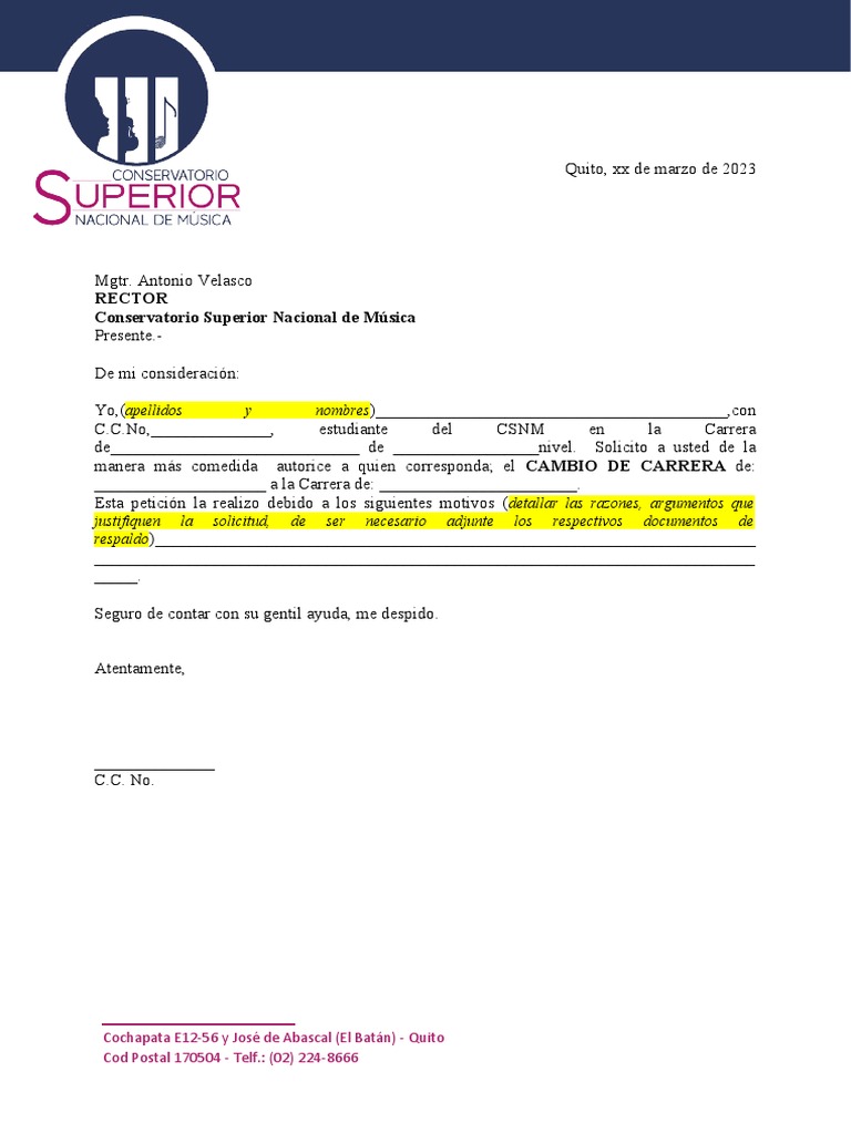 Formato de Solicitud para Reingreso | PDF