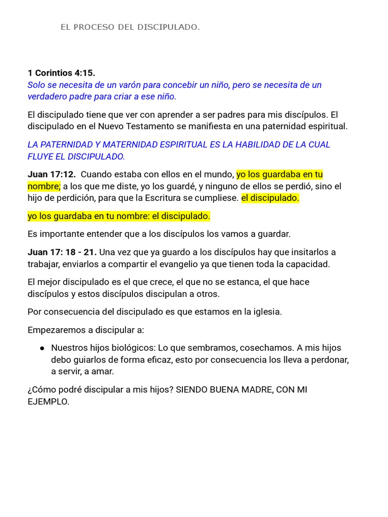 El Proceso Del Discipulado | PDF | Cristo (título) | Evangelio de Mateo