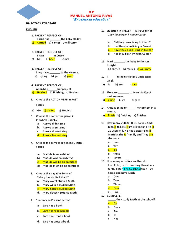 Ballotary 4th Grade | PDF | Languages | Foreign Language Studies