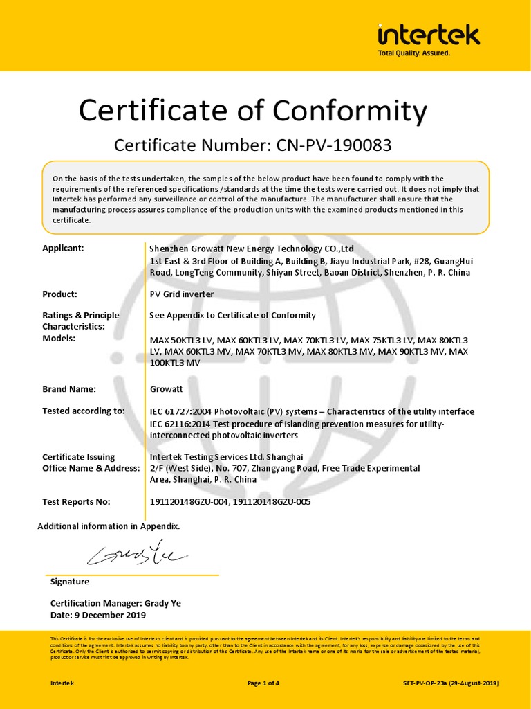 Max 50-80KTLL3 LV Iec 61727 Iec 62116 | PDF | Photovoltaics ...