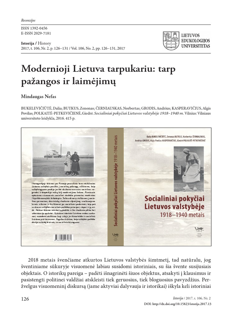 Modernioji Lietuva Tarpukariu Tarp Pazan | PDF