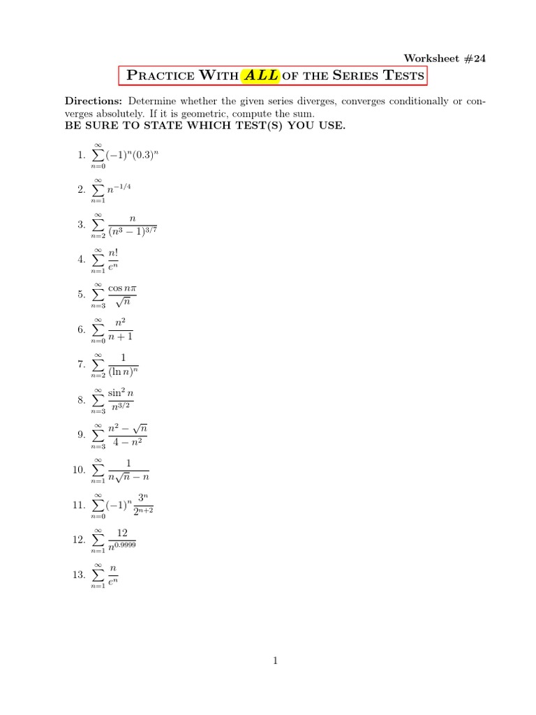 Practice For All Series Tests | PDF