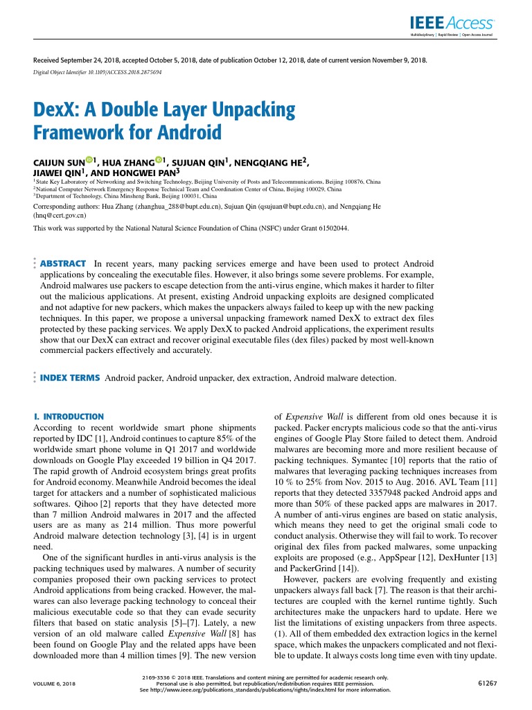 DexX A Double Layer Unpacking Framework For Android | PDF | Class ...