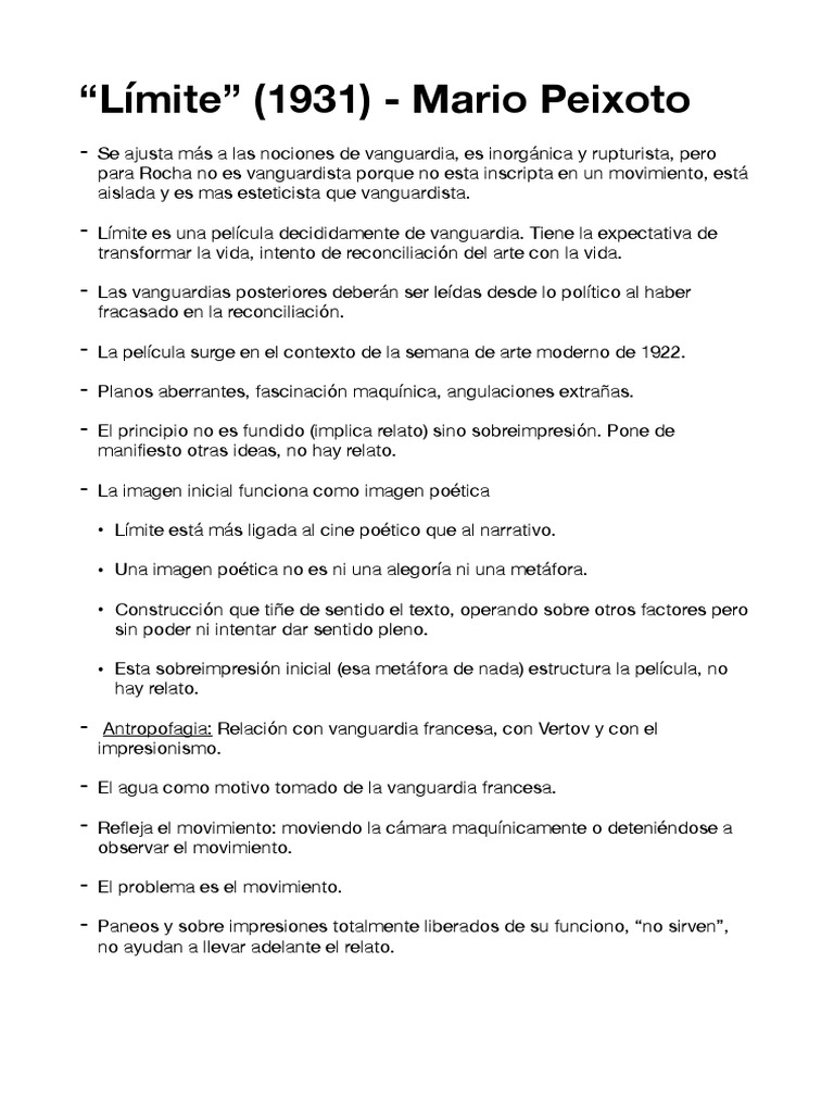 “Límite” (1931) - Mario Peixoto | PDF