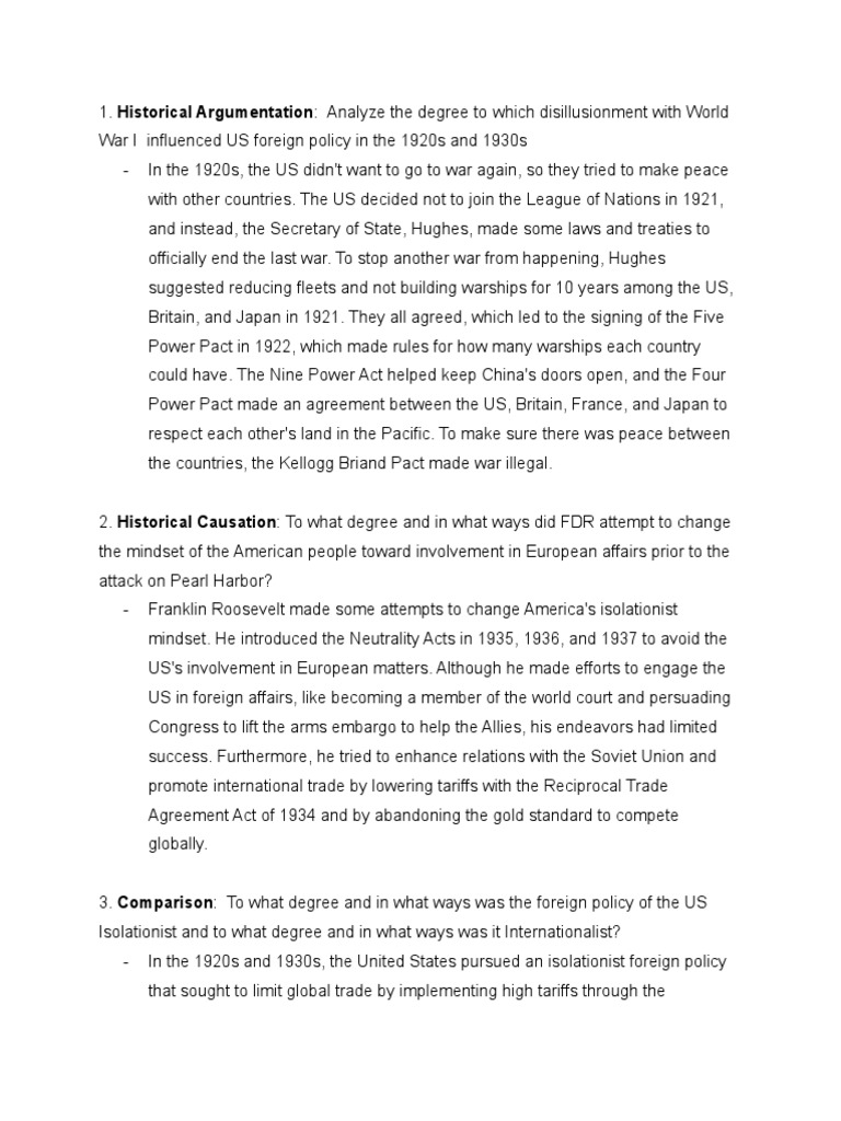 US Foreign Policy: Isolationism to War | PDF | Foreign Policy Of The ...