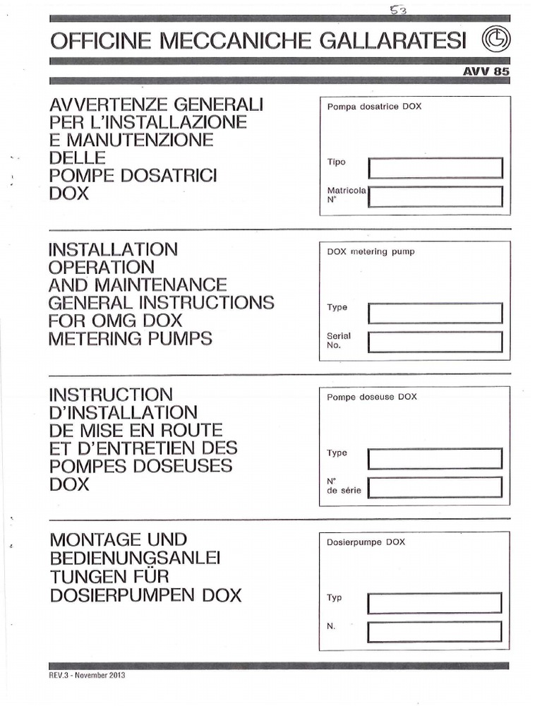 Comm.2019034 - 07 - dp11.10 - 3 Head Dosing Pump-Omg - Pompa Doxa | PDF