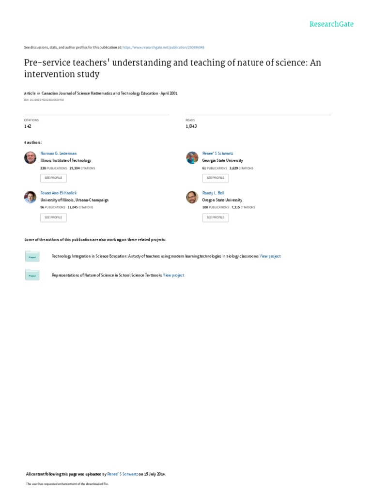 Pre-service Teachers' NOS Intervention | PDF | Science & Mathematics