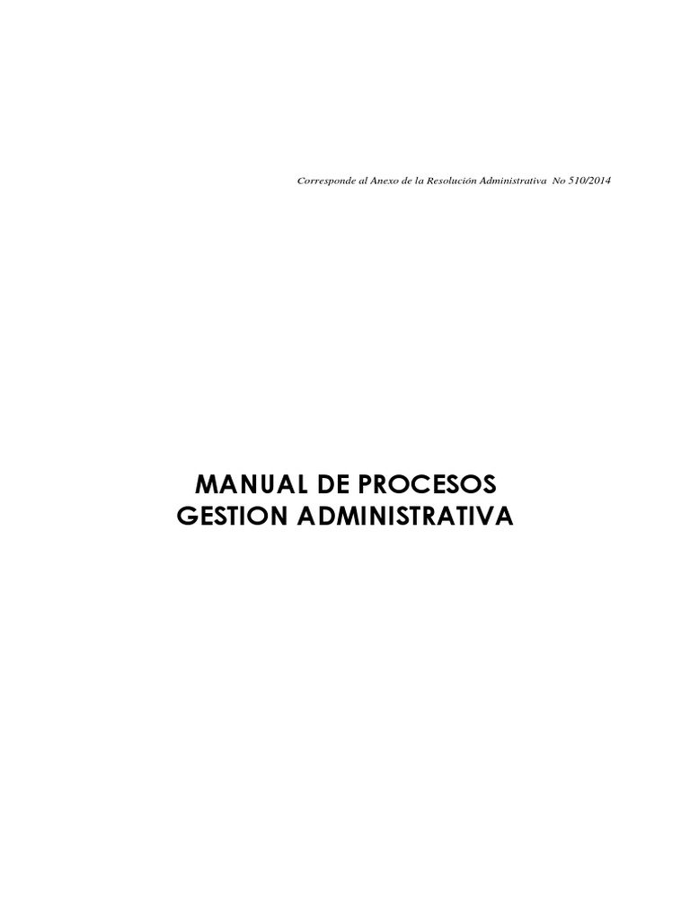Manual de Procesos - Gestion Administrativa | PDF | Planificación | Presupuesto
