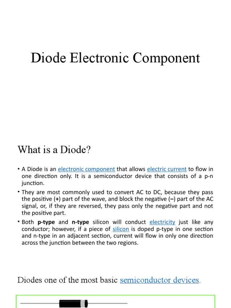 Diode Electronic Component | PDF | Diode | P–N Junction