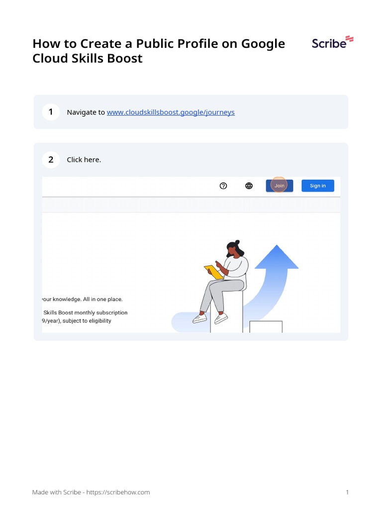 Howto Createa Public Profileon Google Cloud Skills Boost | PDF