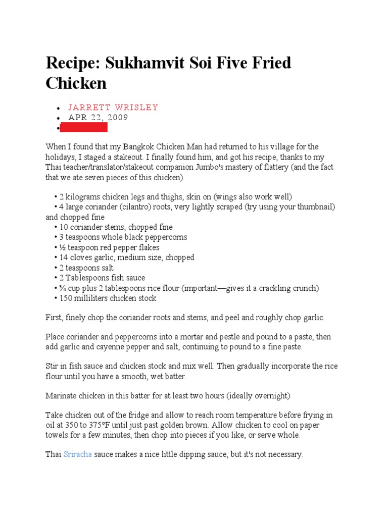 Thai Fried Chicken | PDF