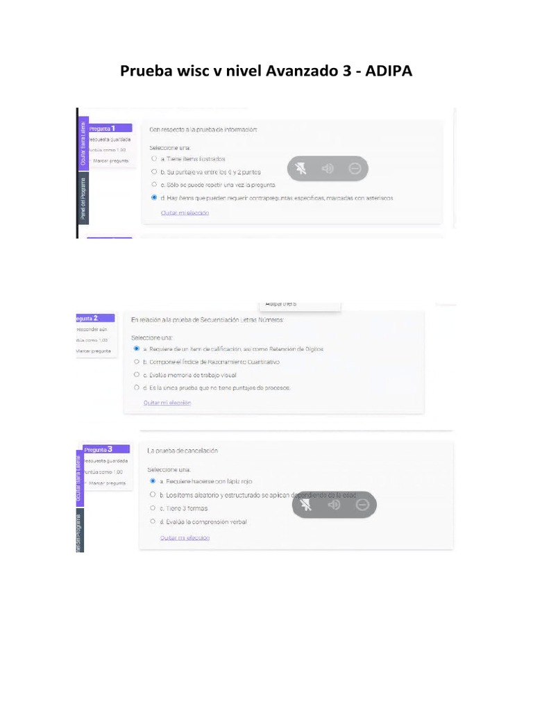 Prueba WISC-V Nivel Avanzado 3 | PDF