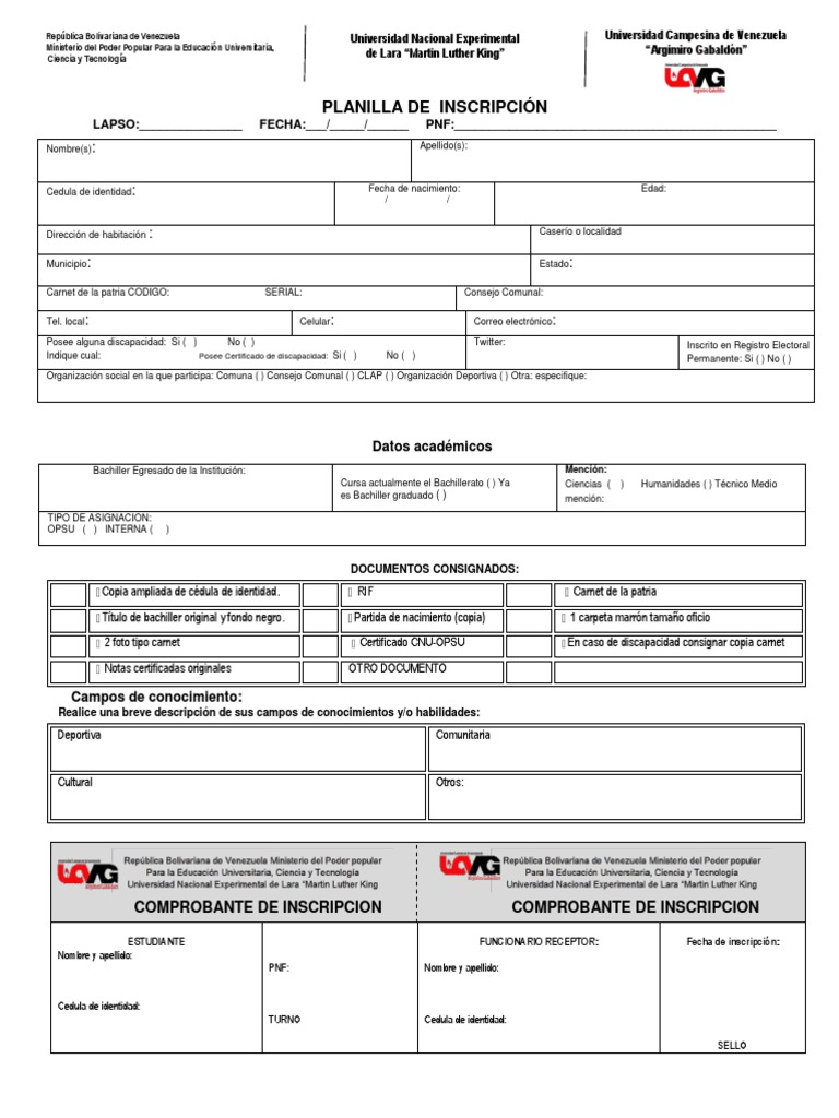 Planilla de Inscripción | PDF | Autenticación | Gobierno y personalidad