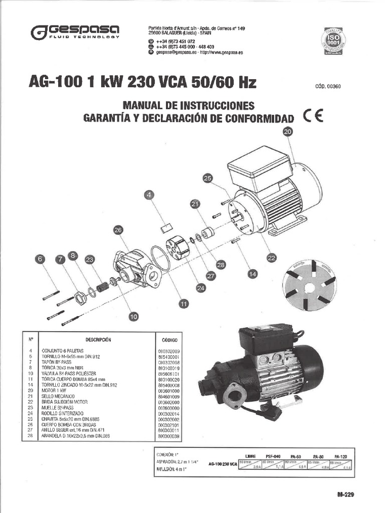 Despiece Vertical Bomba AG-100 | PDF