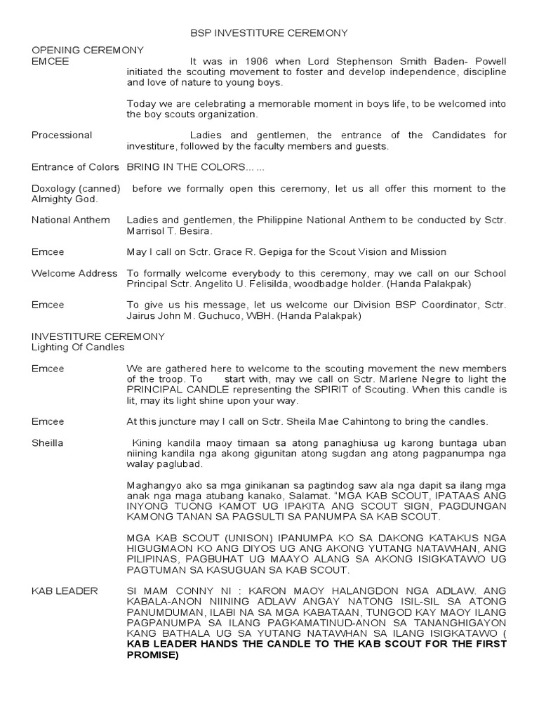 BSP Investiture Ceremony | PDF