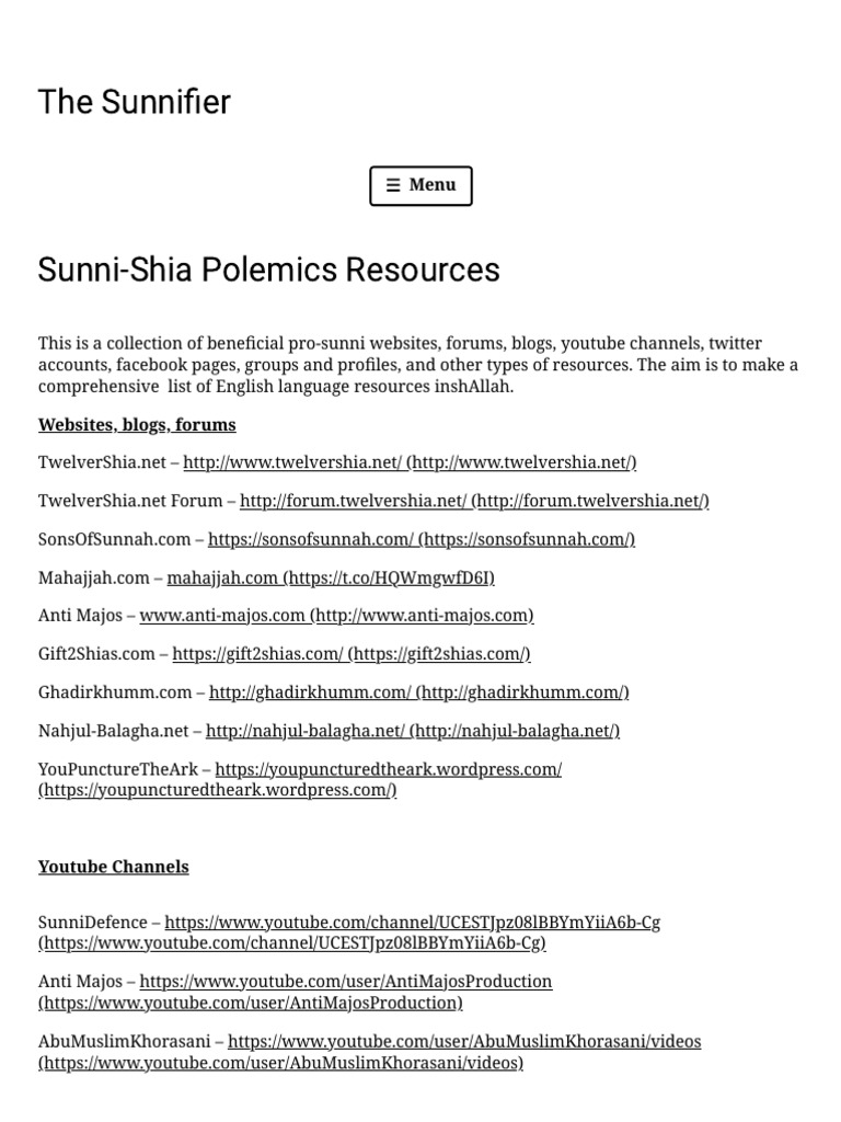 The Sunnifier All Shiaism Exposed Website | PDF | Media Sharing ...