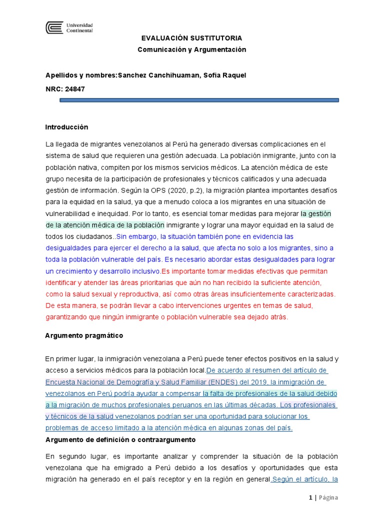 Formato - Ev. Sustitutoria | PDF | Migración humana | Perú