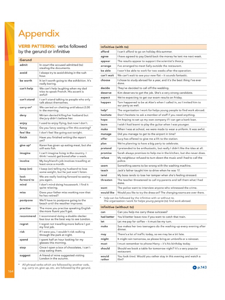Verb List Gerunds and Infinitives | PDF