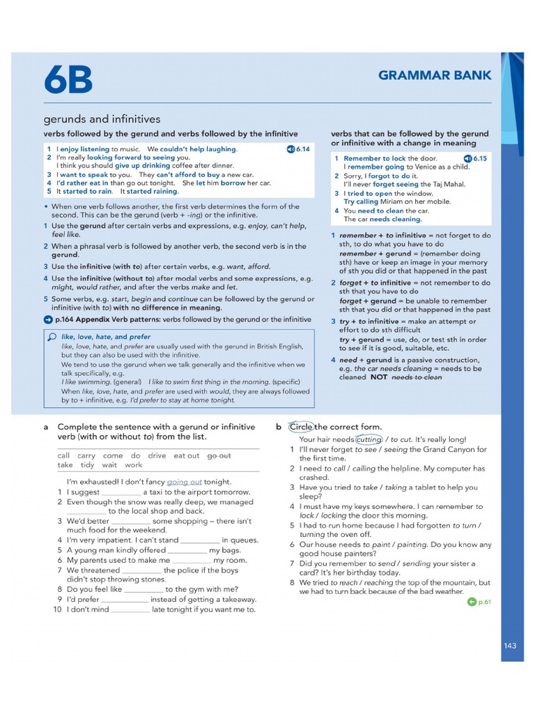 UpperIntermediate - SB Gerunds and Infinitives | PDF