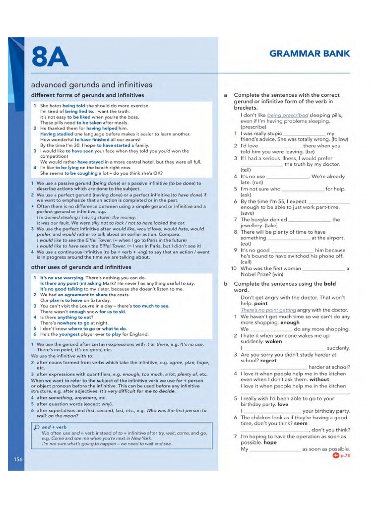 Advanced - SB Gerunds and Infinitives | PDF