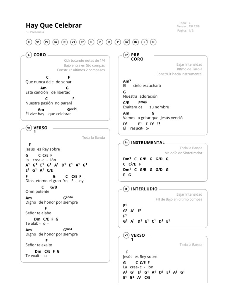 Hay Que Celebrar-Su Presencia-Hay Que Celebrar.C | PDF
