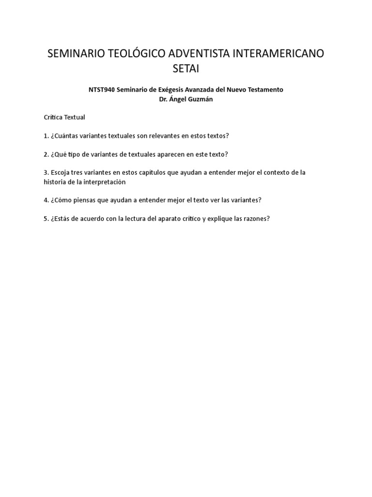 Critica Textual Guide | PDF