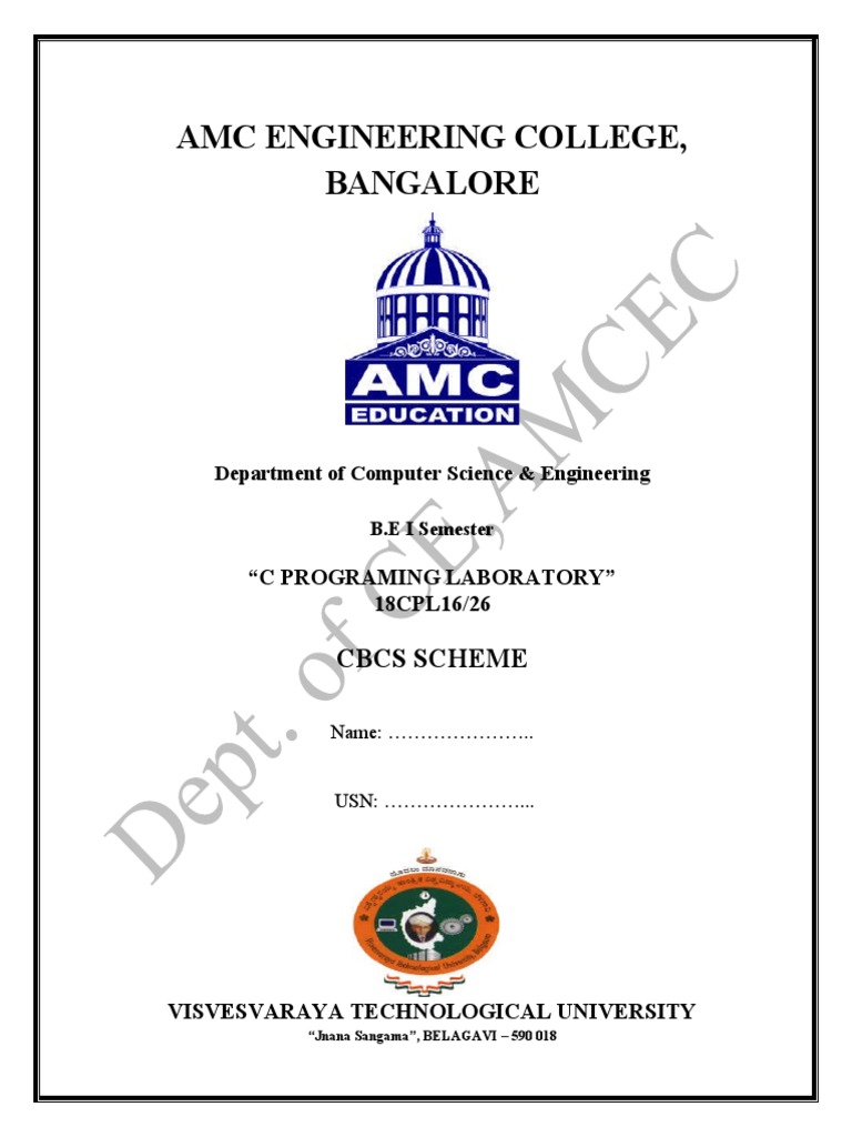 18CPL-C Lab Manual | PDF