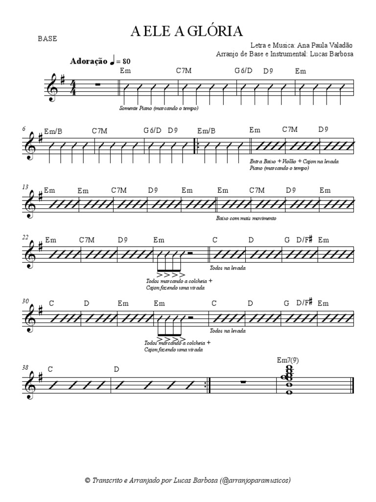 Partitura: A Ele a Glória Instrumental | PDF