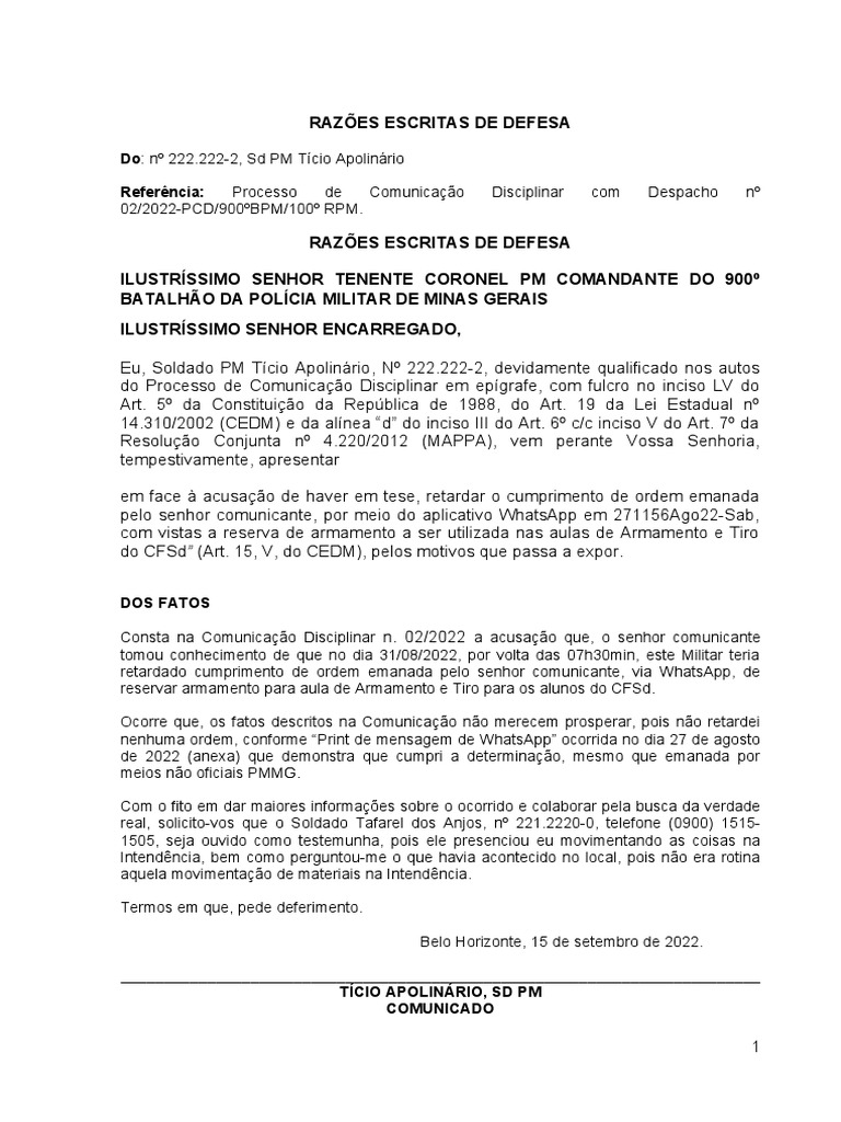 4-As Razões Escrita de Defesa-Pronto | PDF | Governo