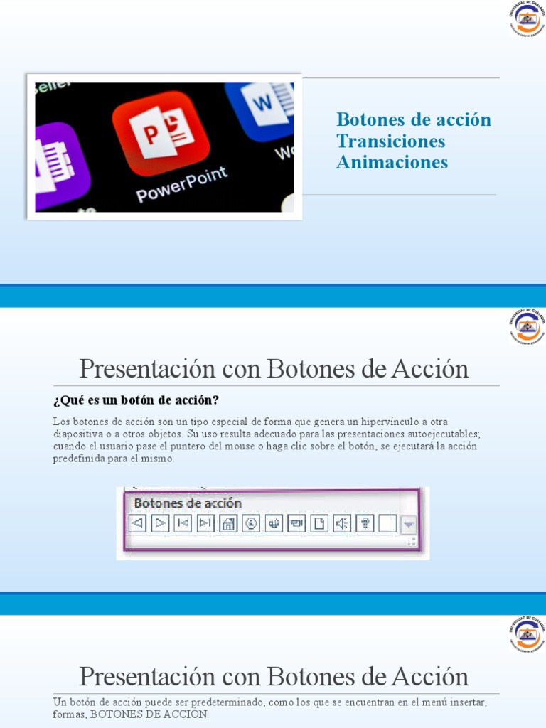 Botones de Acción-Transiciones y Animaciones | PDF | Animación por computadora | Animación