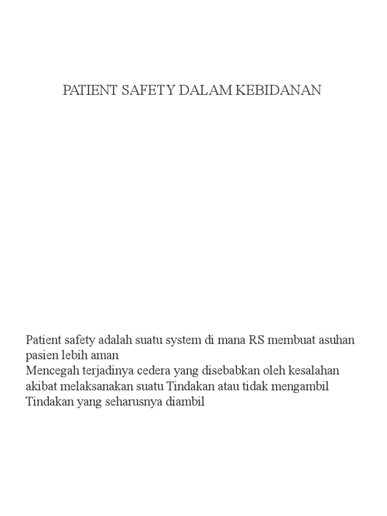 Patient Safety | PDF