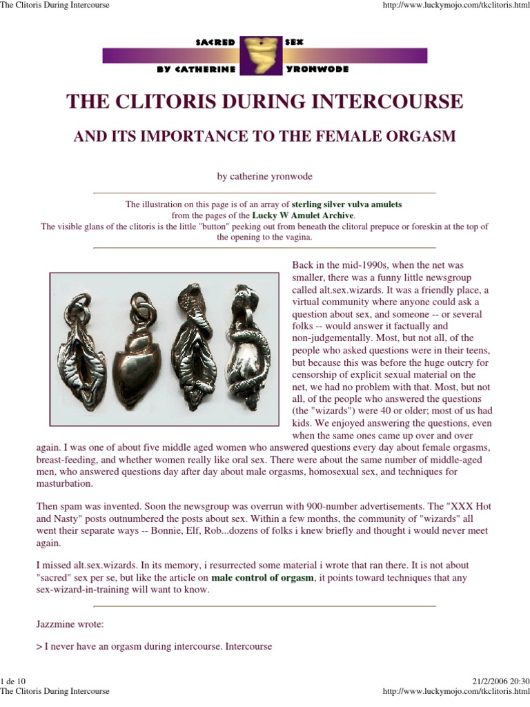 The Clitoris During Intercourse | PDF | Clitoris | Orgasm