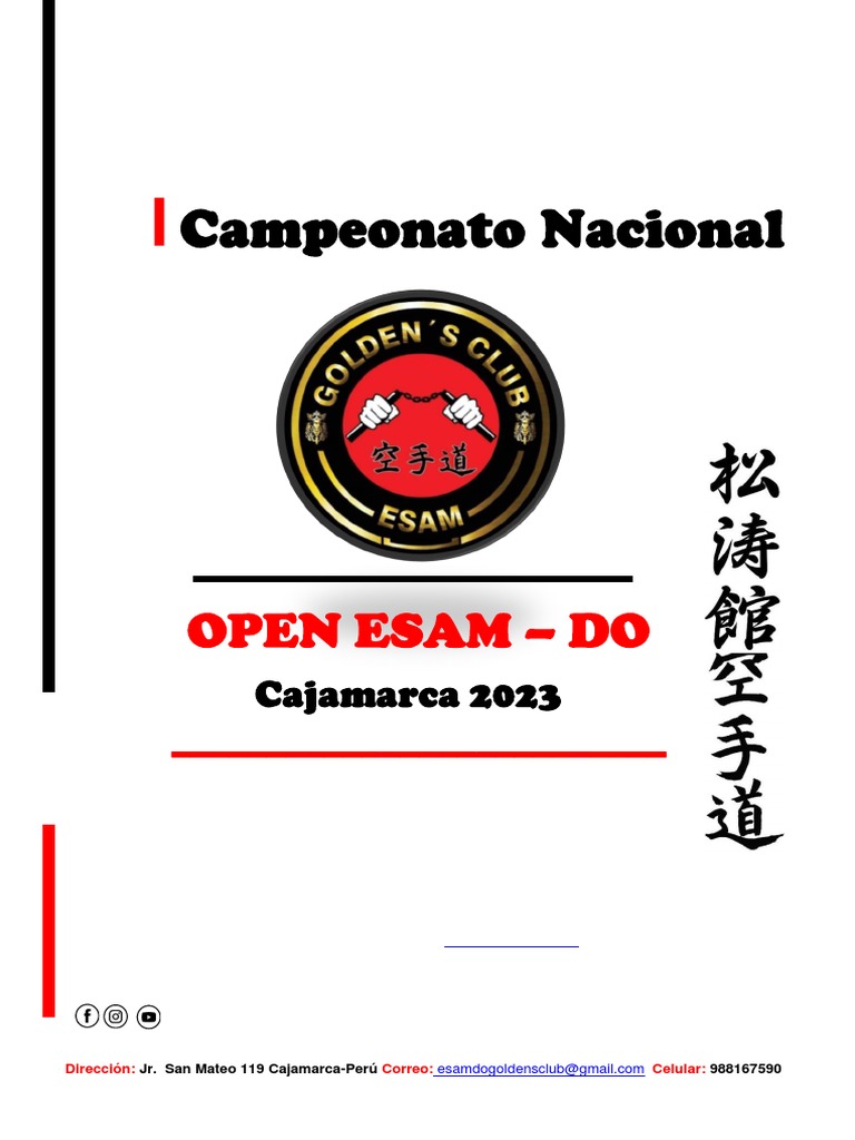 Bases Oficiales Open Esam-Do (Goldens Club) - 1 | PDF | Kárate | Kata